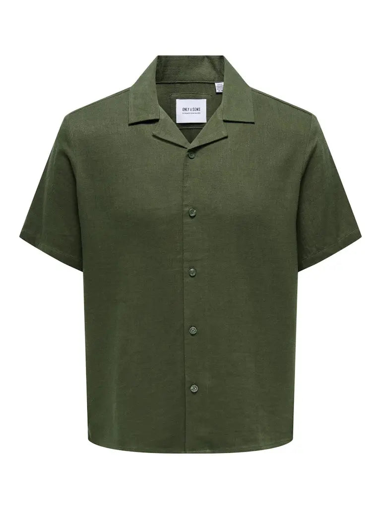 Kari Linskjorte Resort SS - Olive Night - Only & Sons - – thebasicshop.no