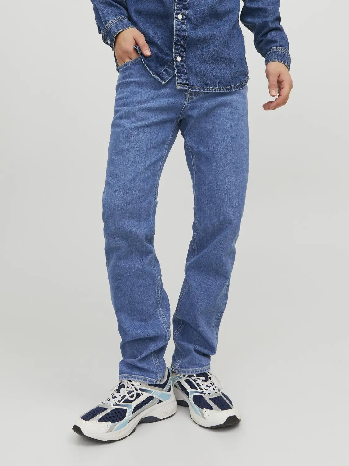 Mike Regular Flex Jeans 385 - Blue Denim - thebasicshop.no