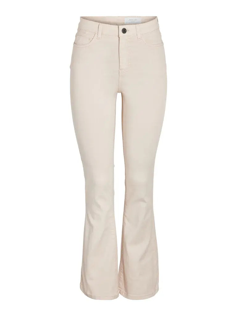 Sallie Flare Slengjeans - Oatmeal - Noisy May - thebasicshop.no